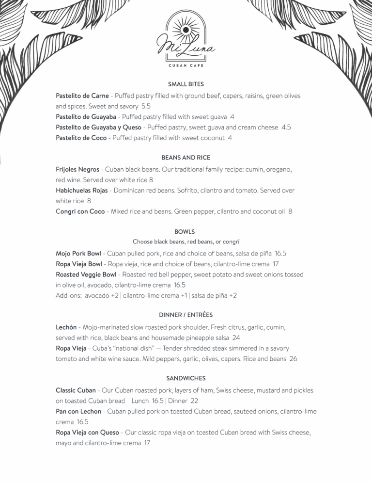 Mi Luna Cuban Cafe - Hola Mi Luna